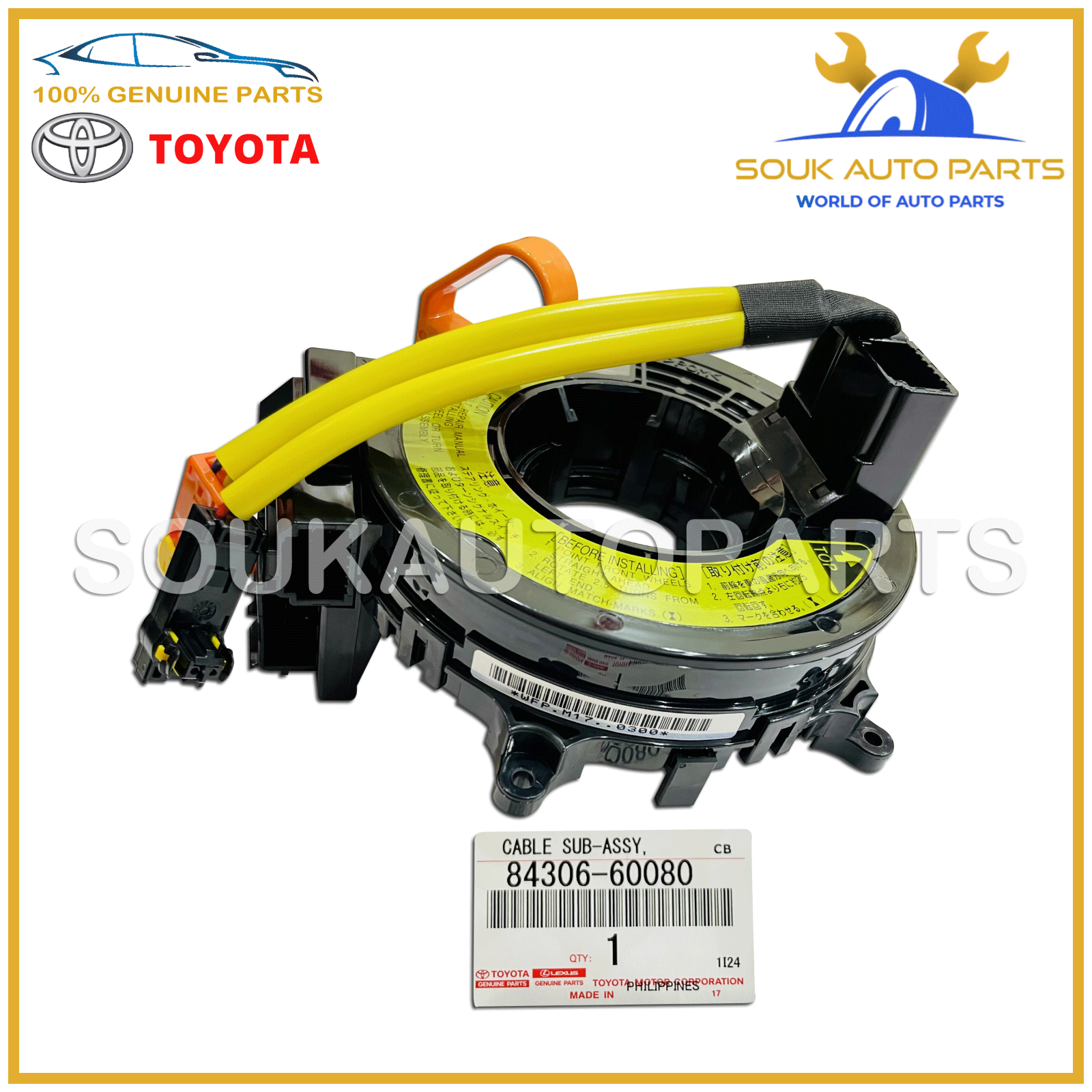 84306-60080 Genuine Toyota CABLE SUB-ASSY, SPIRAL 8430660080 OEM | eBay