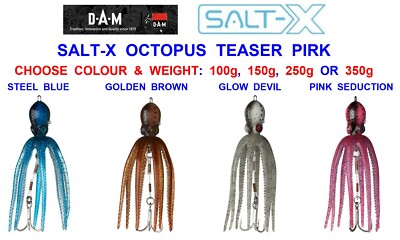 DAM SALT-X OCTOPUS TEASER PIRK SEA FISHING LURE SQUID SLOW JIGGING JIG ...
