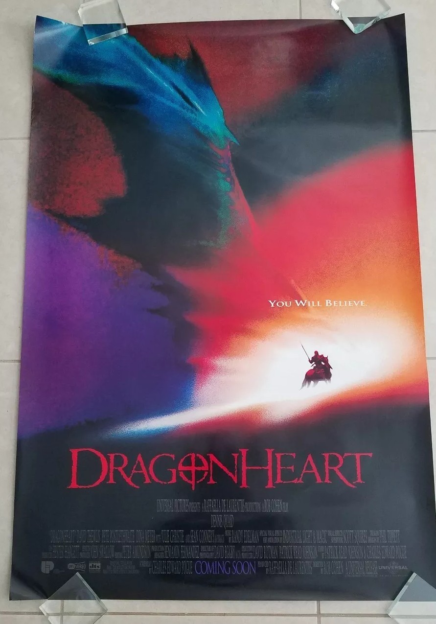 Dragonheart movie poster - Sean Connery, Dennis Quaid (1996) | eBay