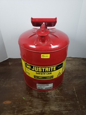 Justrite 7150100 Type 1 Red 5 Gallon Heavy Duty Steel Gas Fuel Safety ...