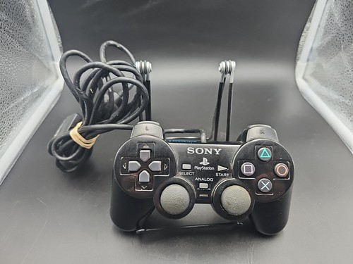 Sony PS2 BLACK Wired Controller OEM DualShock PlayStation 2 AUTHENTIC ...
