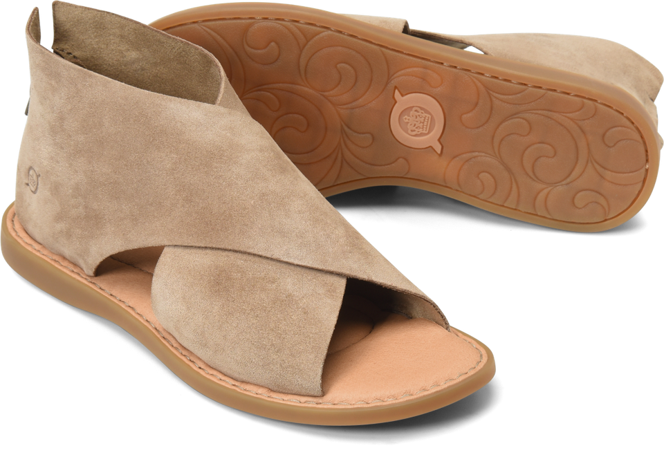 BORN Women's Iwa Sandal Taupe Suede (Beige) - F78017, Taupe | eBay UK
