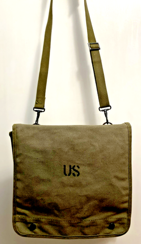 Vintage US Military Army Map Photograph Canvas Dispatch Field Bag Case ...