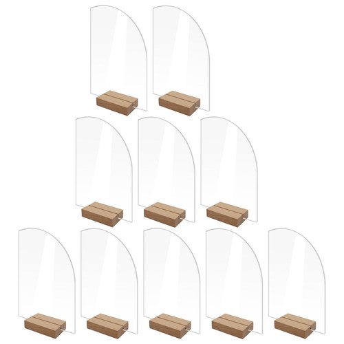 10 Pcs Acrylic Table Place Cards With Wood Holders For Wedding Name ...