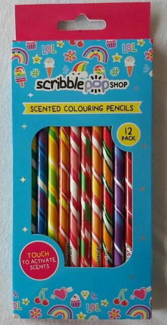 Scribble Pop Shop Scented Colouring Pencils 12x Colour Pencil Pack ...