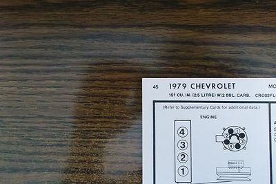 1979 Chevrolet Monza FOUR 2.5 Liter 151 CI Crossflow Head L4 2BBL Tune ...