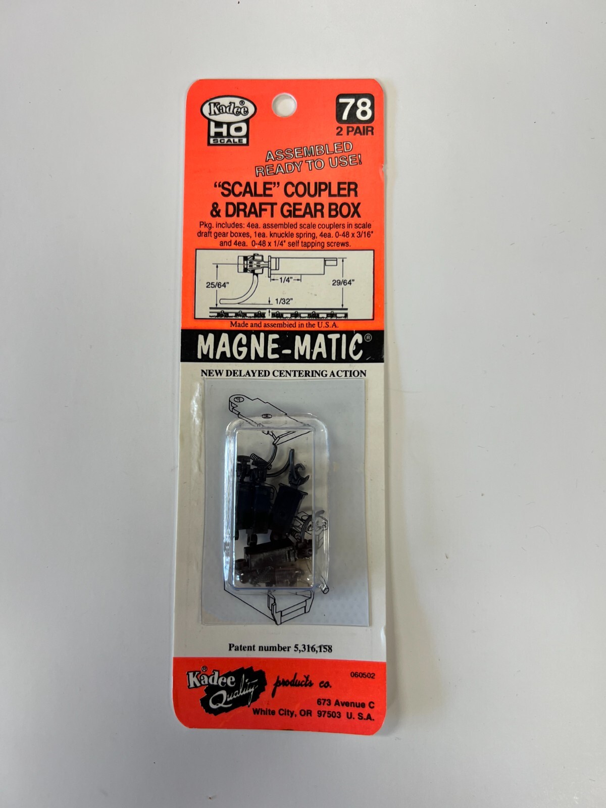 Kadee+%2378+HO+Scale+Magne-Matic+Metal+Couplers+2-pair for sale online ...