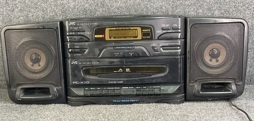 JVC Boombox PC-X110 AM/FM Radio Dual Cassette Tape CD Player W/O Remote ...