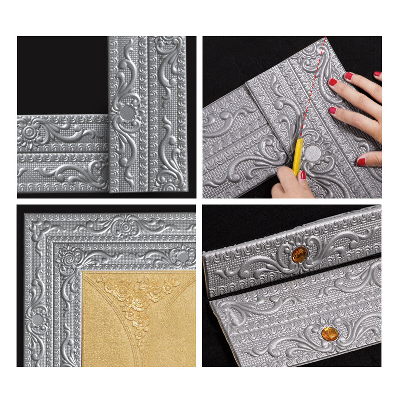 Wall Self-Adhesive Sticker Skirting Wallpaper 3D Border Home Decor ...