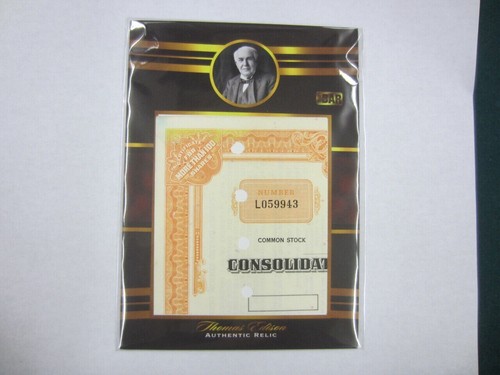 #13 2022 Pieces Of The Past Series II THOMAS EDISON Stock Cert. 5x7 ...