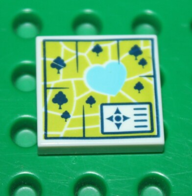 Lego White Tile 2x2 with Map Heartlake Park Pattern 3068bpb1135 set ...