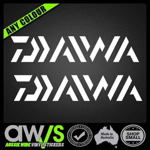 DAIWA Stickers x2 Decals / 200x50mm for Fishing Boat Tackle Box Fridge ...