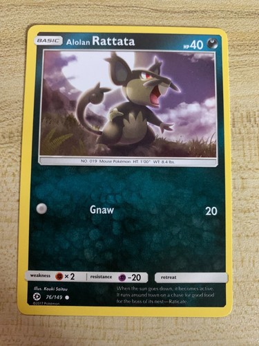 Alolan Rattata 76/149 Sun & Moon Pokemon Card NM | eBay