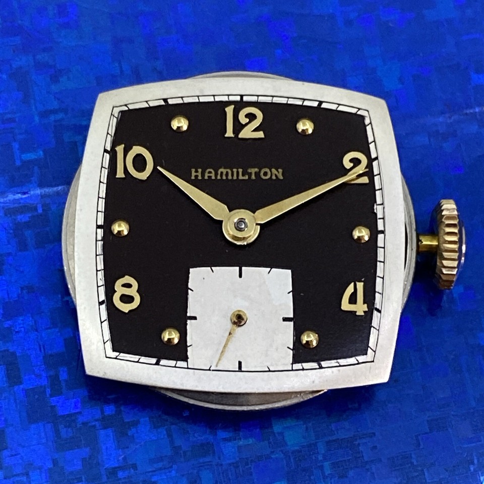 Vintage 1950 Man’s HAMILTON CLYDE Stunning Brown Fully Dial Serviced ...
