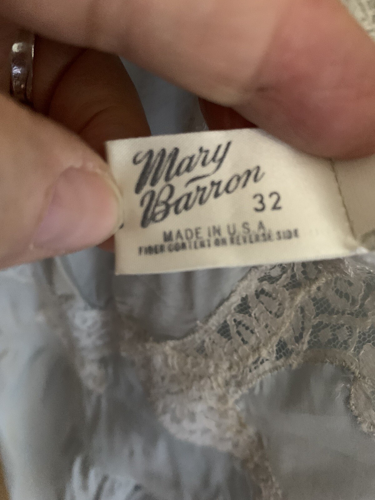Vintage Mary Barron Full Slip or Nightgown Blue With … - Gem