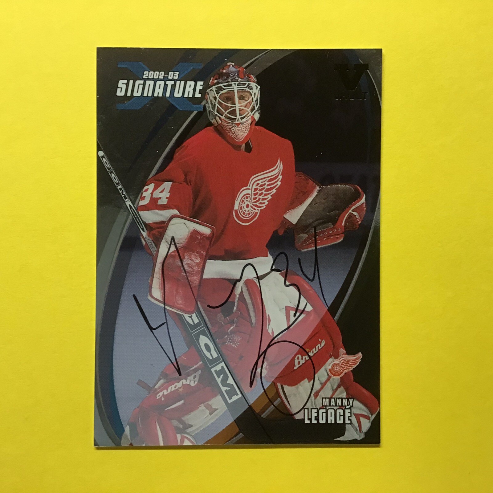 Manny Legace 2002-03 BAP Signature Series Auto Vault 02-03 Detroit Red ...