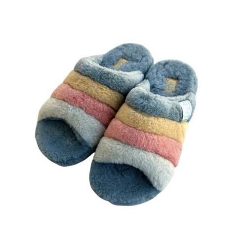 UGG Multicolor Fluffy Slippers Women Size 8 | eBay