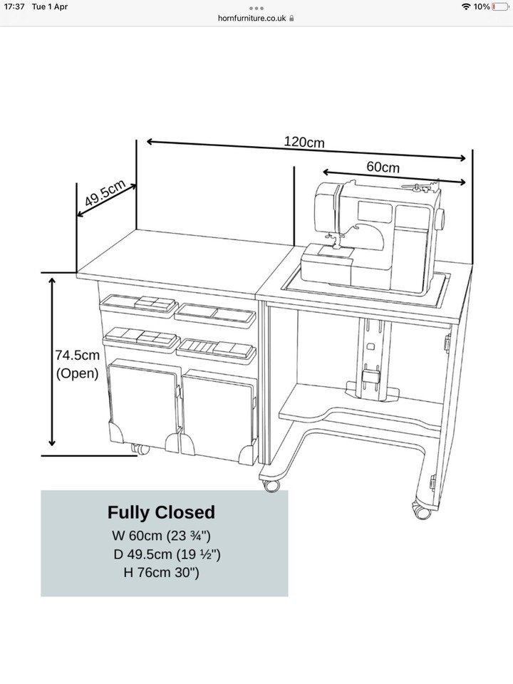 Horn Cub Plus single door compact sewing machine cabint with Airlift ...