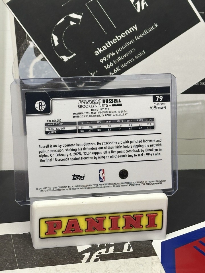 2025-26 Topps Chrome D’Angelo Russell #79 Blue Wave Refractor /150 ...