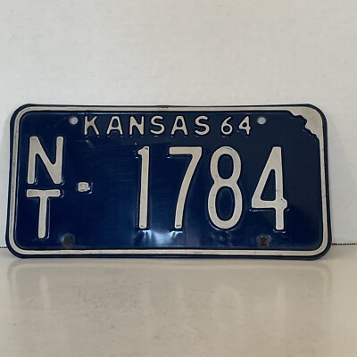 1964 Kansas License Plate 1784 Norton County NT Collector Man Cave ...