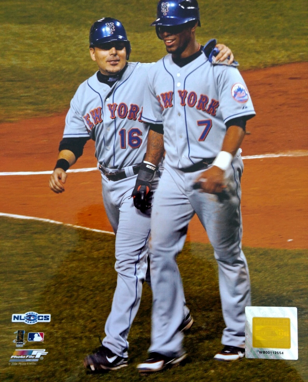 PAUL LODUCA & JOSE REYES New York Mets 2006 NLCS GAME FOUR 8x10 ACTION ...