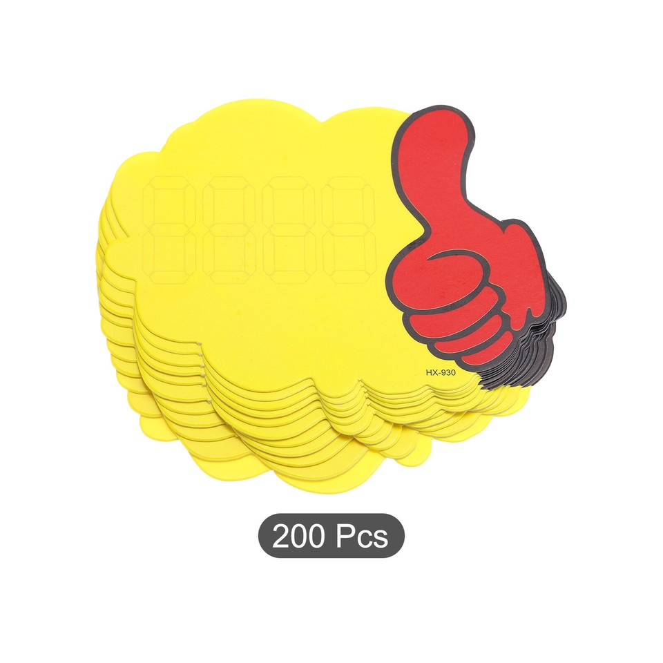 Star Burst Thumb Signs Price Tags Yellow Red 200 Pcs | eBay