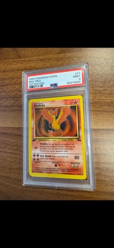 1999 Fossil Moltres Non Holo Rare 1st Edition Pokemon Card 27/62 PSA 9 ...