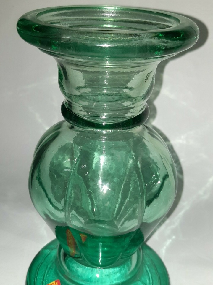 Vintage Hand Blown Glass Handcrafted In Spain Clear Glass Vase 8" | eBay