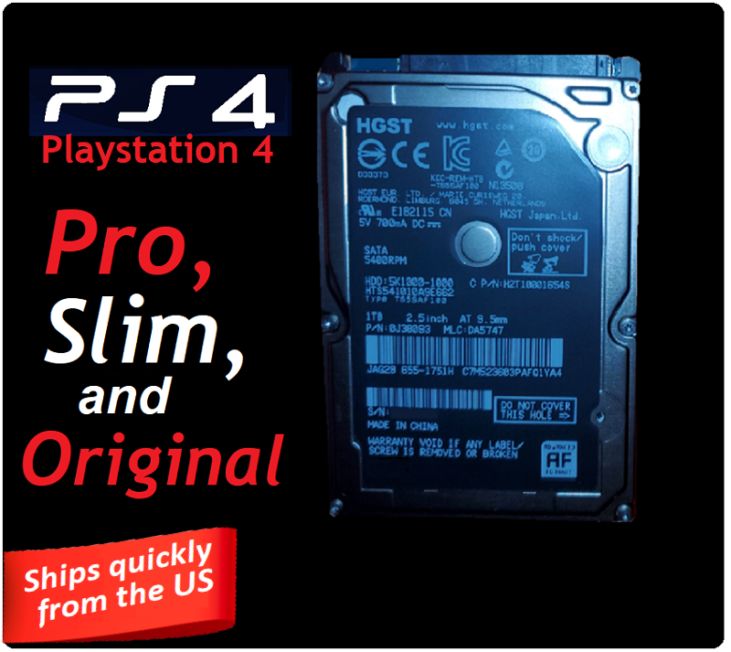Playstation 4, Ps4 Slim, Ps4 Pro Internal 1TB Hitachi Hard Drive OS USB ...