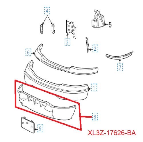 Front Valance Panel 99-03 F-150 & 99-02 Expedition w/ fog & hooks XL3Z ...