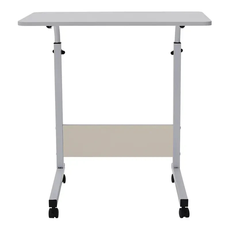 White Adjustable Table with Wheels, Laptop Stand, Sofa Side Bed Nursing ...