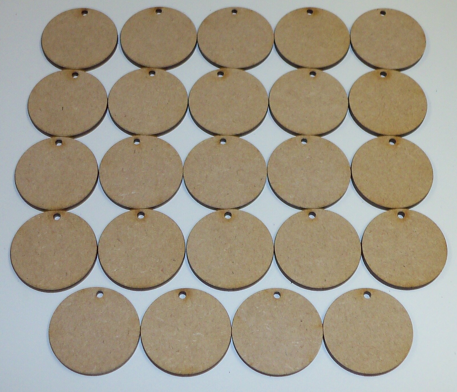 24 x WOODEN DISCS CIRCLES LASER CUT MDF 40MM WITH 1 HOLE CRAFT ...