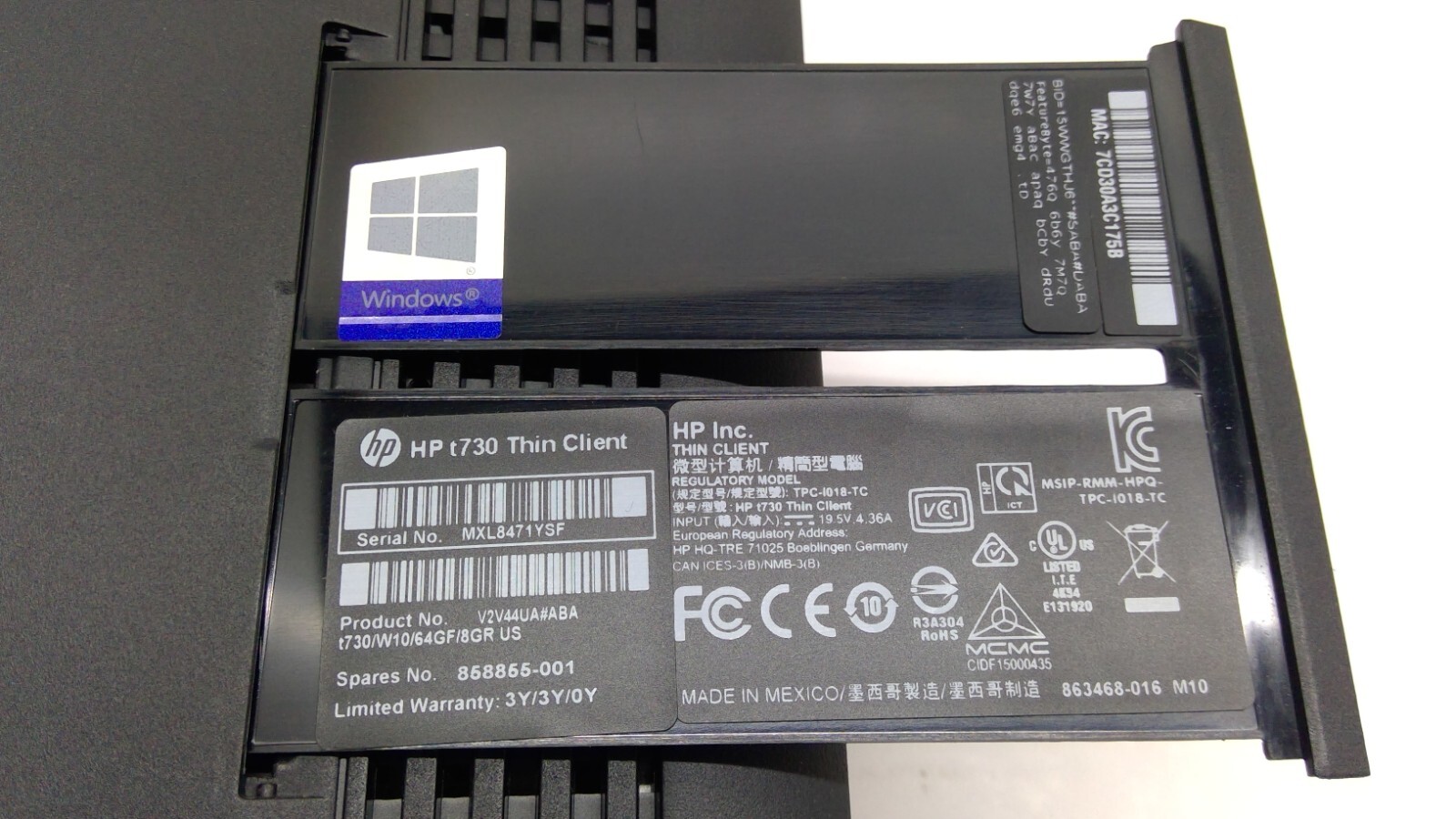 Lot of 10 HP t730 Thin Client AMD RX-427BB@2.7GHz/8GB RAM/64GB SSD w ...