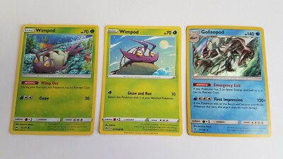Wimpod 16/147 & 017/189 & Golisopod 51/236 RARE HOLOFOIL - Pokémon ...