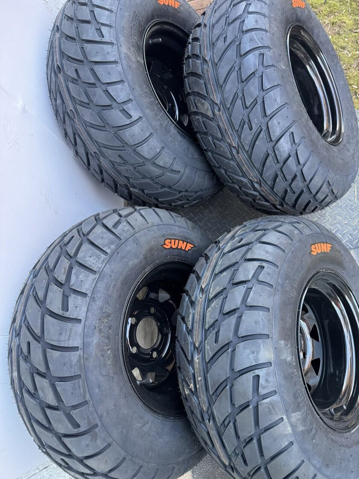 25x10-12 25x11-12 Tires Rims Wheels Set fits Kubota RTV models with 5 ...