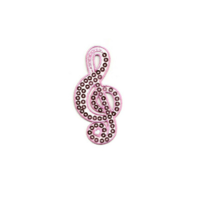 Music - Cleft Note - School - Band - Musical - Pink - Sequins - Iron On ...