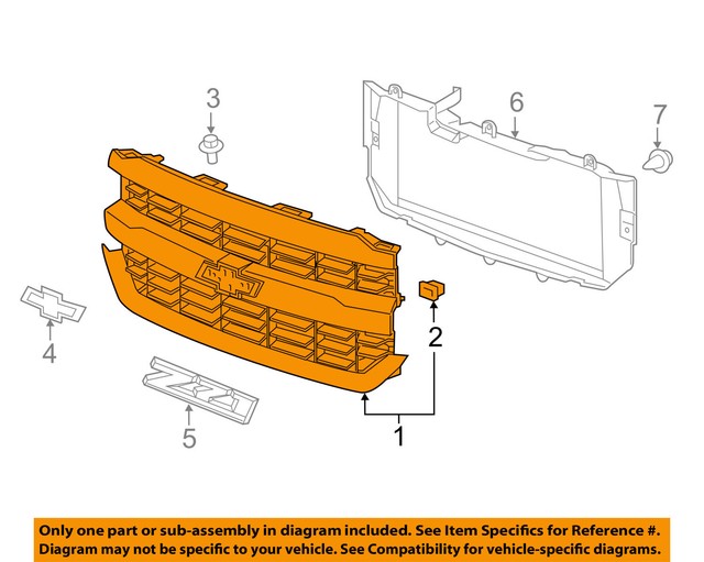 2016 Chevrolet Silverado 1500 Grille Z71 Black OEM 84056783 for sale ...