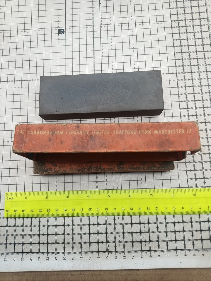 Vintage Carborundum Oil Stone 6" x 2" Sharpening Original Box Whetstone ...