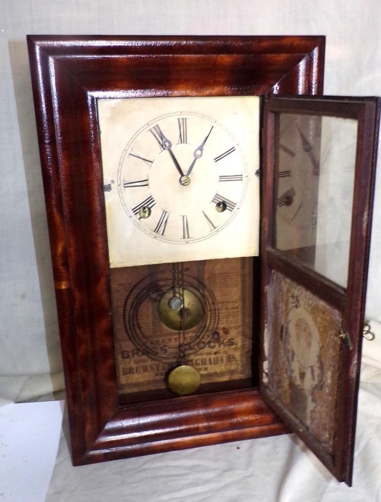 Brewster & Ingraham Miniature Ogee Clock 30 Hour T&S, Glass of Hot Air ...