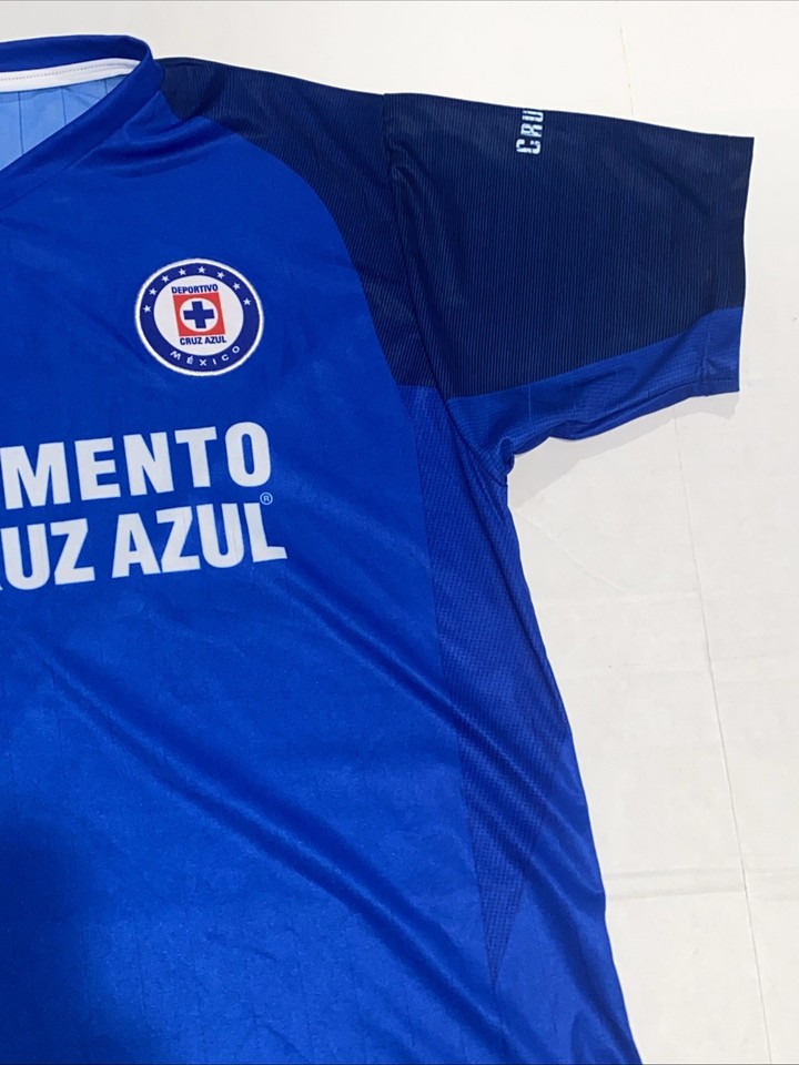 Cruz Azul F.C. Cemento Football Jersey Blue Soccer Caliente.mx Large ...