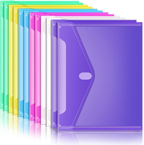 Sooez 12 Pack Plastic Envelopes Poly Envelopes, HeavyDuty File Folders ...