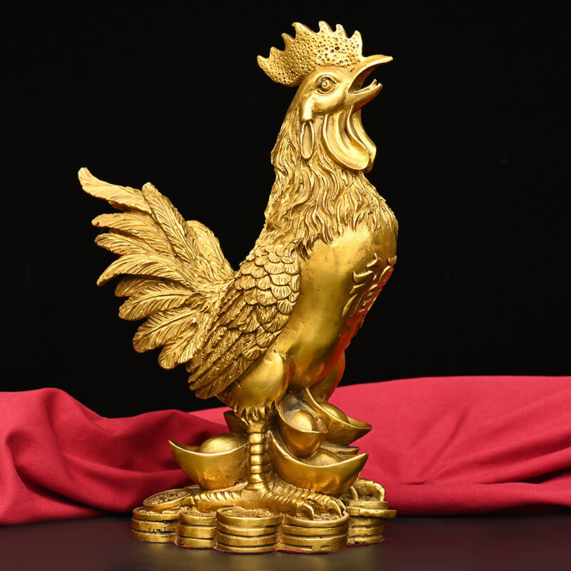 Pure Copper Rooster Golden Rooster Statue Crafts Zodiac Decorations | eBay