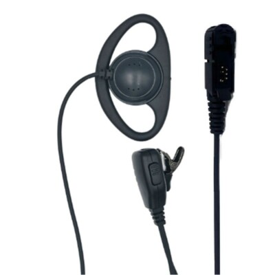 D-Shaped Earpiece with Inline Mic for Motorola Radio with P14 Connector ...