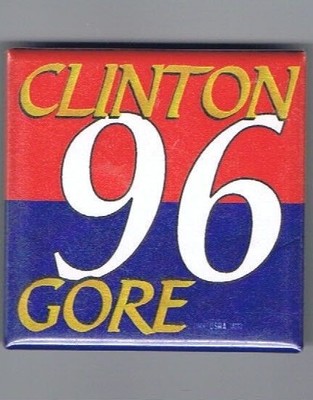 Bill Clinton President 2" Square Political 1996 Campaign Pinback Button ...