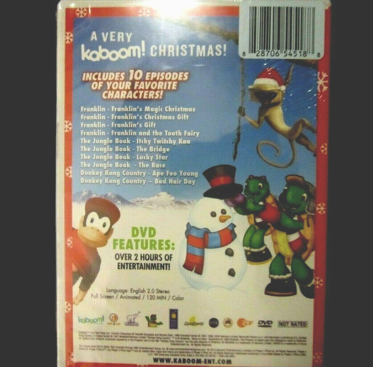 DVD cartoons Kaboom! MERRY CHRISTMAS includes Franklin the Turtle and ...