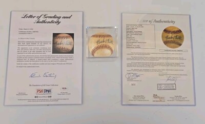 Babe Ruth Autographed Signed Baseball Authenticated by PSA & JSA ...