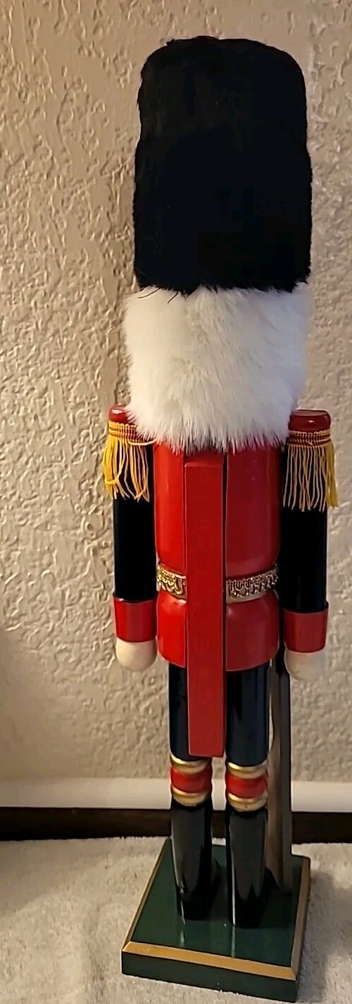 Vtg. Hoilday Home 24" Oversize Wooden Nutcracker Soldier With Gun. NIB ...