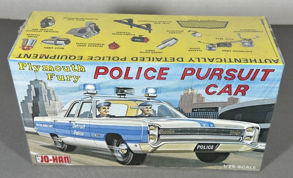 Plymouth Fury Police Pursuit Car JoHan Sealed Unbuilt Scale Model Kit ...