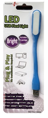 LED USB Flexi Light Bright Portable Lamp for Laptop and Tablet Blue ...