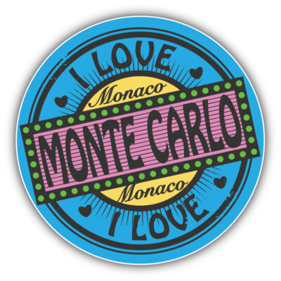 I Love Monte Carlo Monaco Travel Label Car Bumper Sticker Decal ...